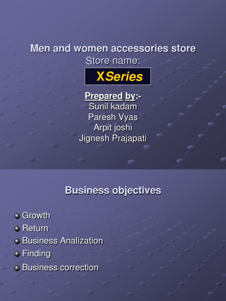 Men and Women Accessories Store: Xseries | PDF | Finance & Money Management
