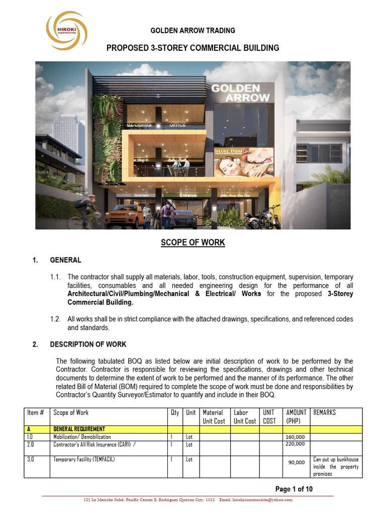 Proposal Commercial-Building CONCRETE | PDF | Drywall | Polyvinyl Chloride