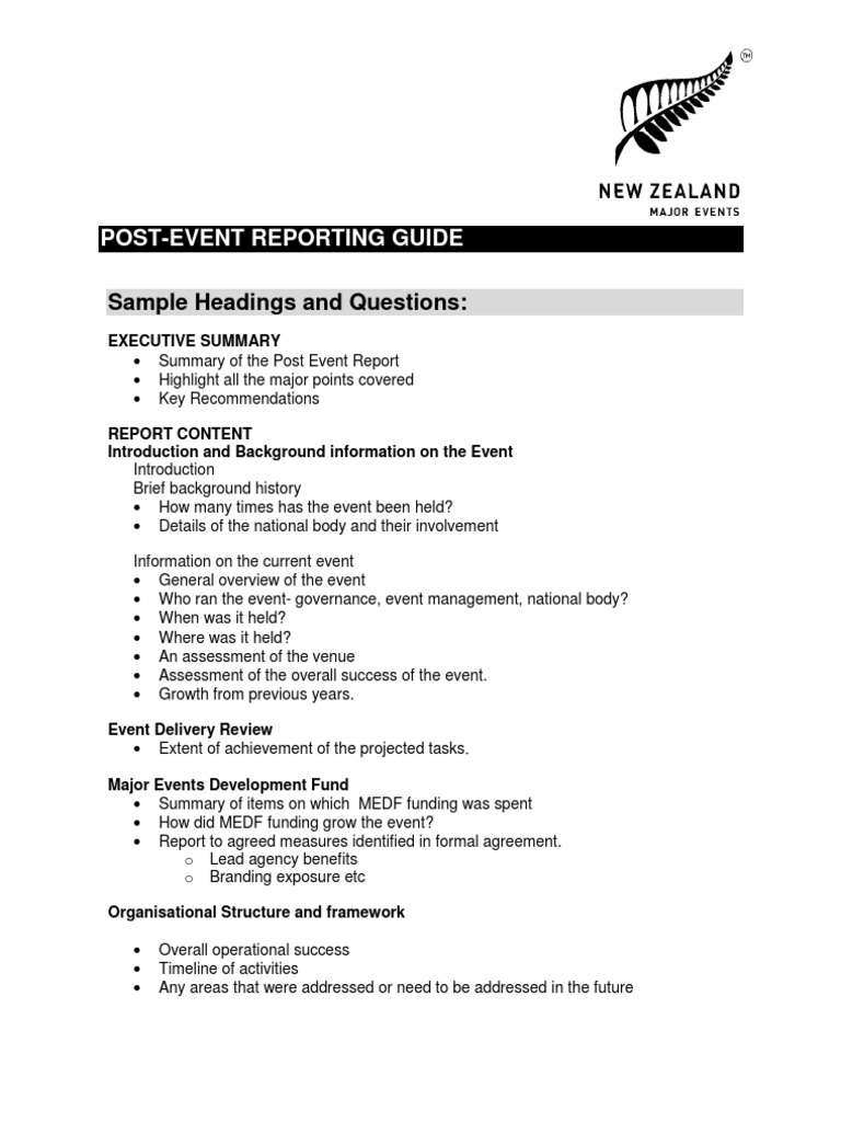 Post Event Reporting Guide | PDF | Tourism | Mass Media