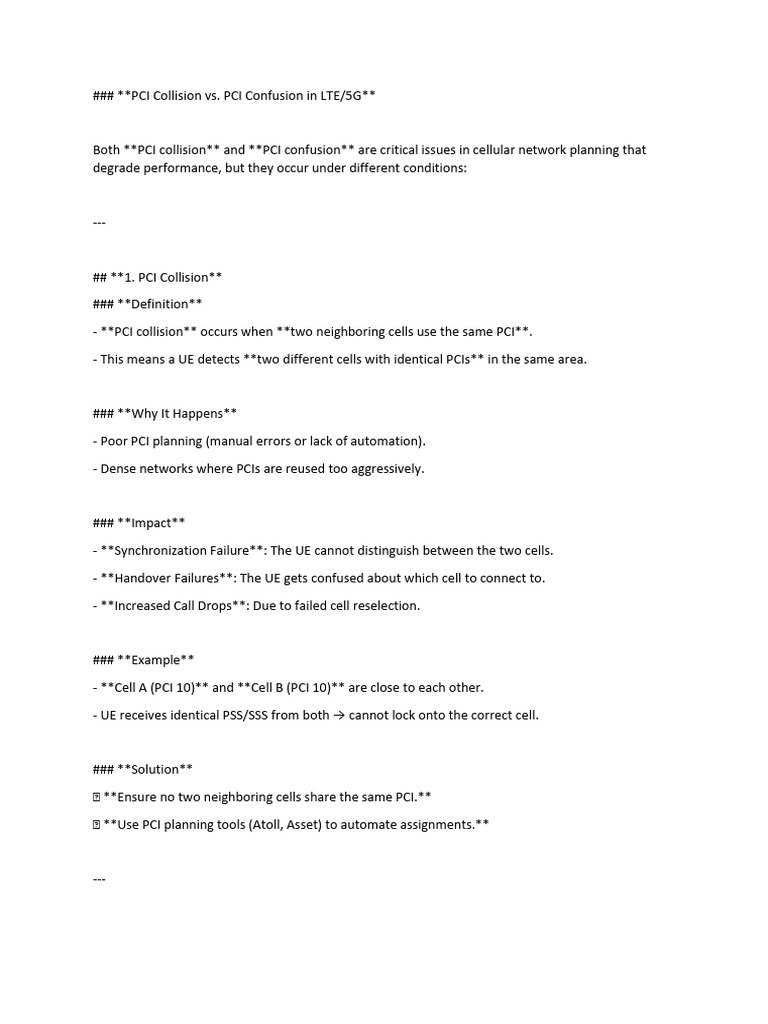 PCI Collision Vs Confusion | PDF | Computing | Telecommunications
