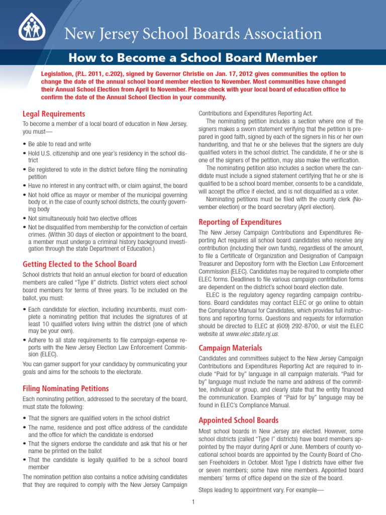 How To Become A Shool Board Member 1 | PDF | Employment | Collective ...