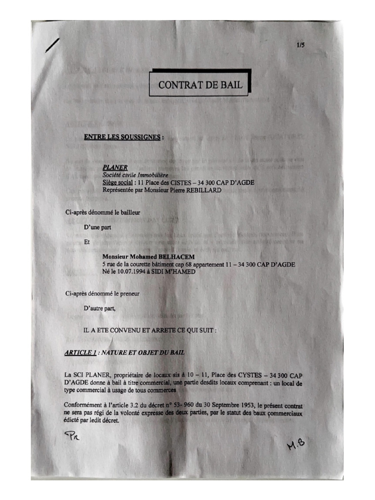 Contrat de Bail | PDF