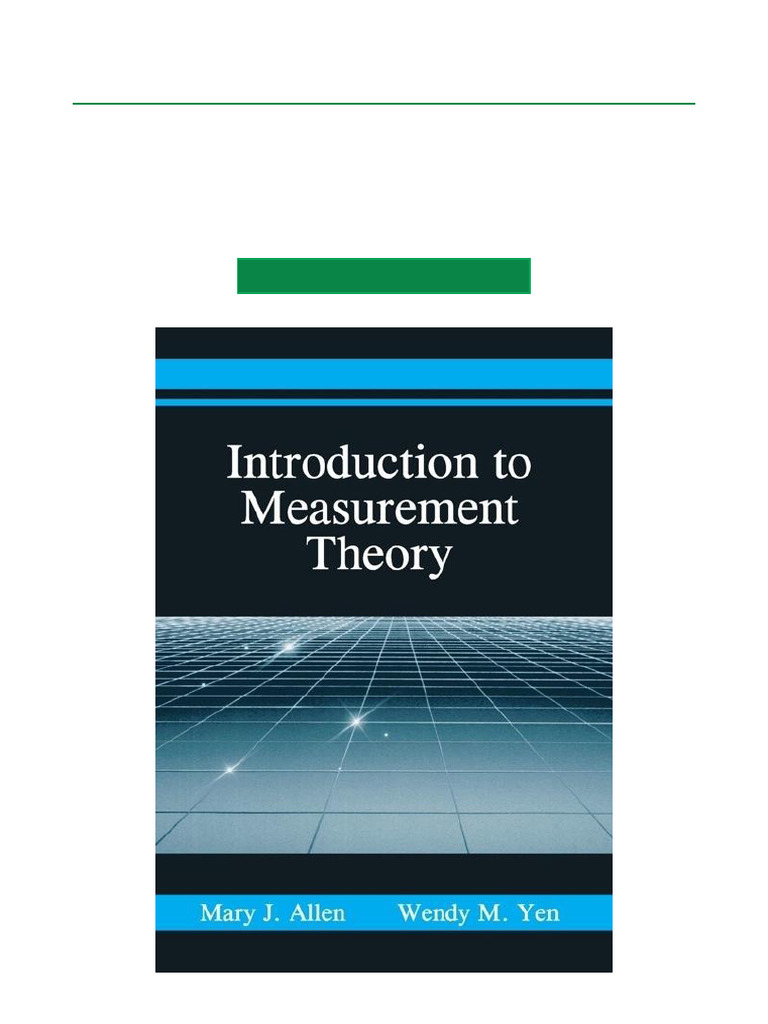 Introduction To Measurement Theory, 1st Edition Digital PDF Download ...