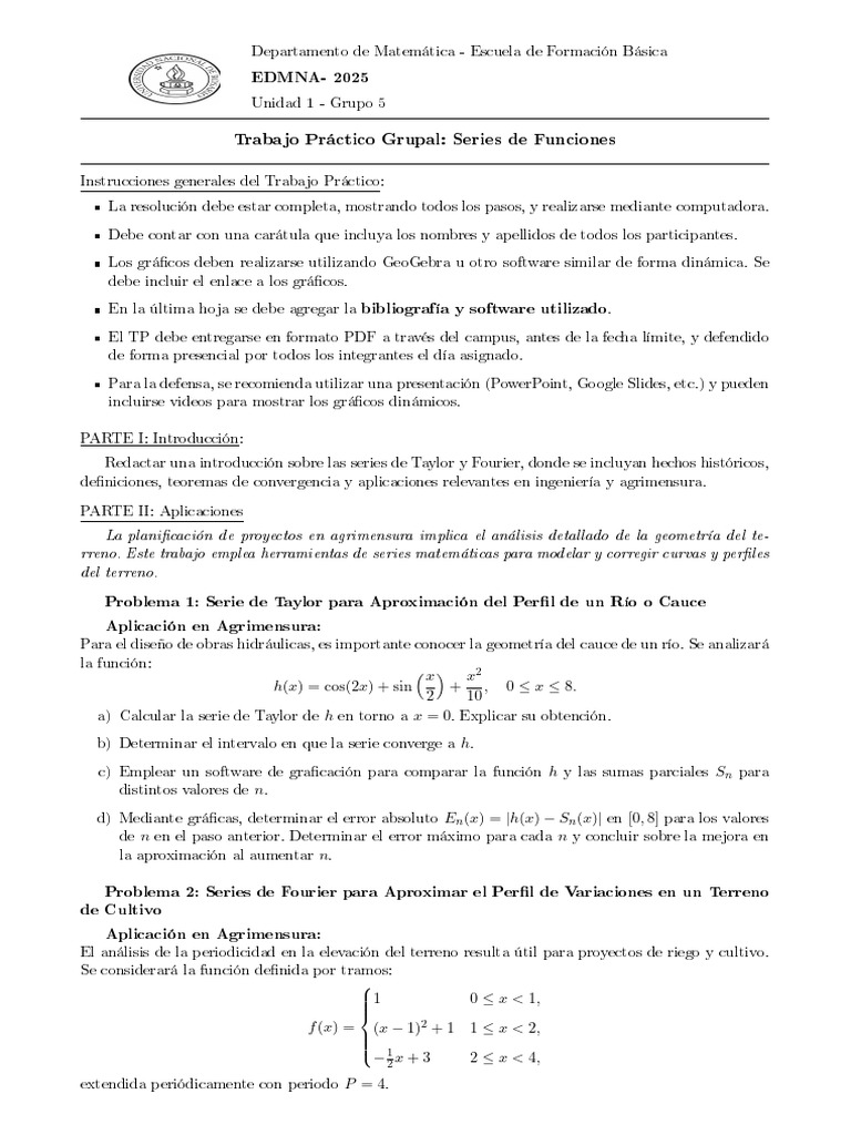 Aplicaciones de Taylor y Fourier | PDF | Software | Transformada de Fourier