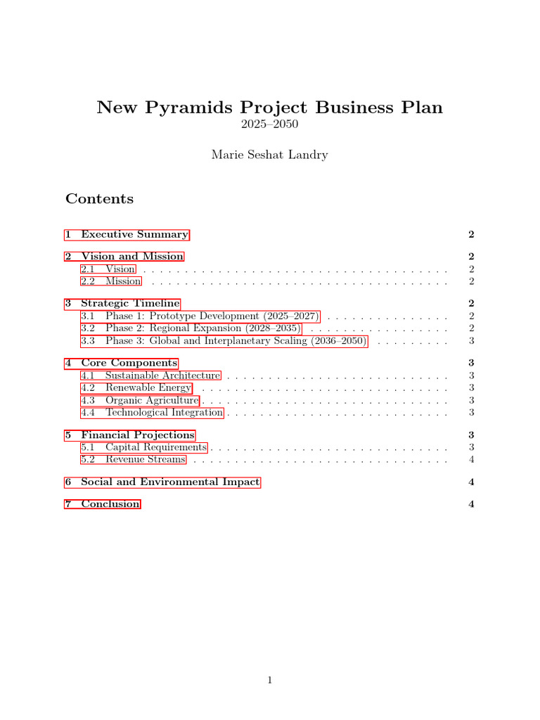 New Pyramids Project Business Plan | PDF | Solar Power | Energy And The ...