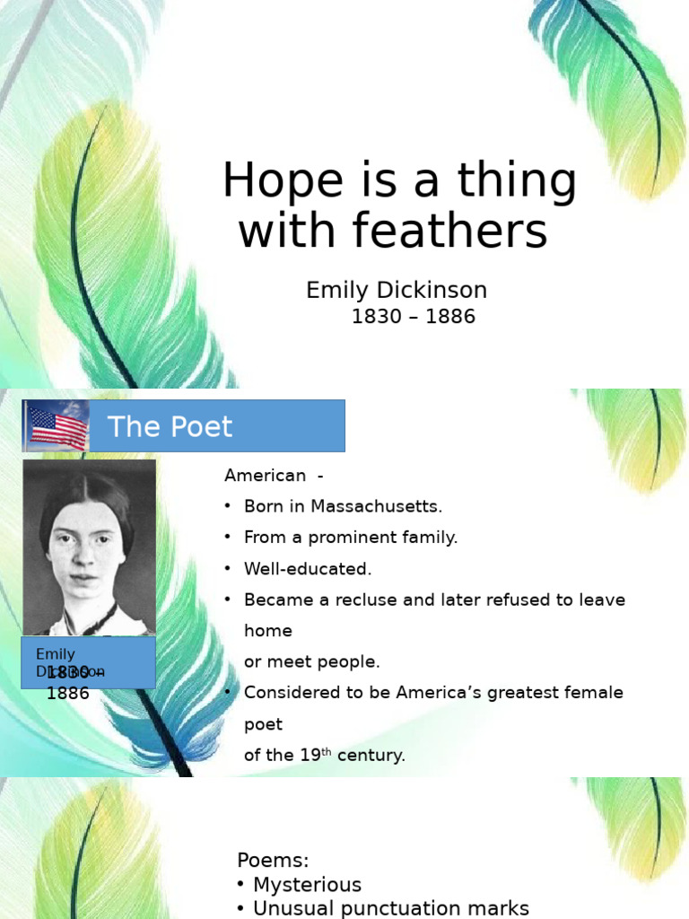 Hope Is The Thing With Feathers | PDF | Emily Dickinson | Poetry