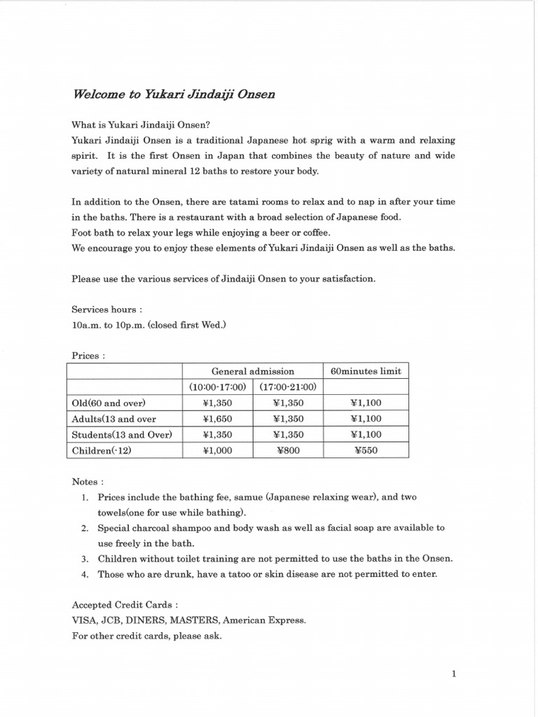 Shiroya Onsen TOKYO | PDF