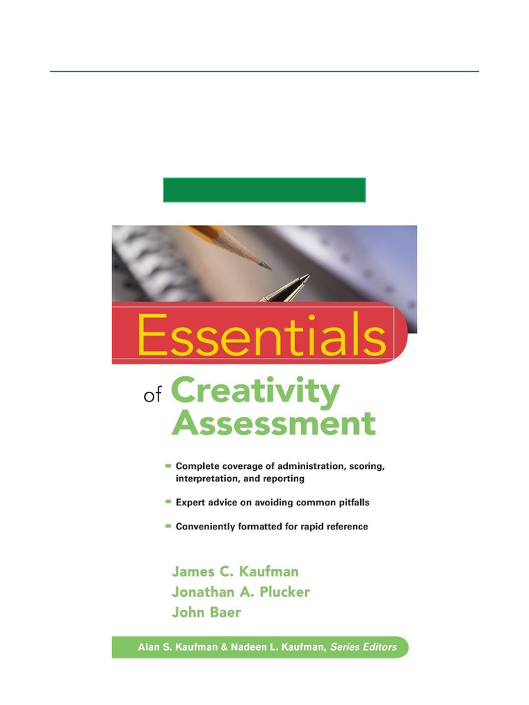 Essentials of Creativity Assessment - 1st Edition Official eBook ...