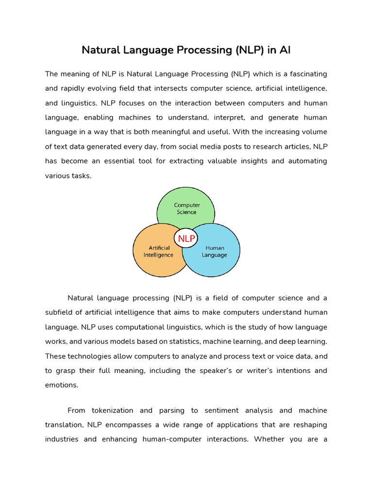 NLP Pipeline in Artificial Intelligence | PDF | Parsing | Word