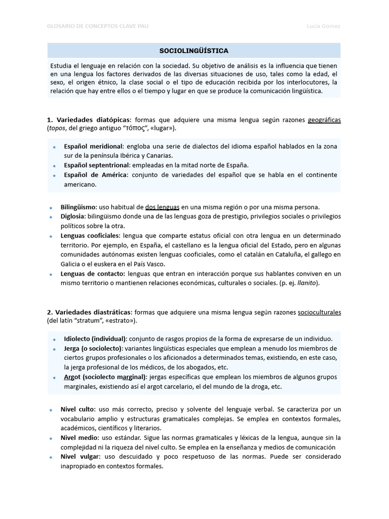 Glosario Pau Castellano | PDF | Verbo | Palabra