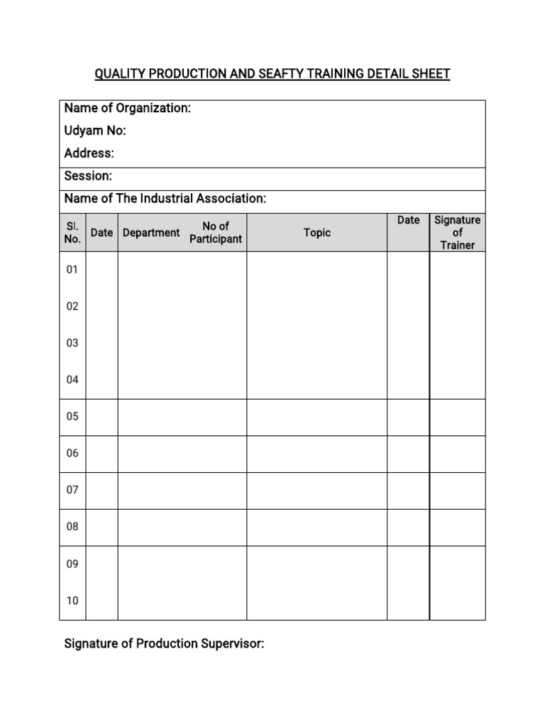 Zed Quality and Safety Training Detail Sheet | PDF