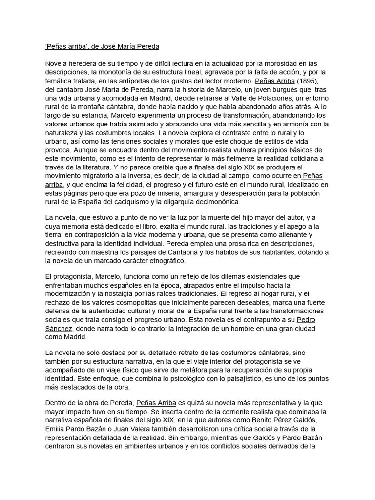 Peñas Arriba', de José María Pereda | PDF | Novelas