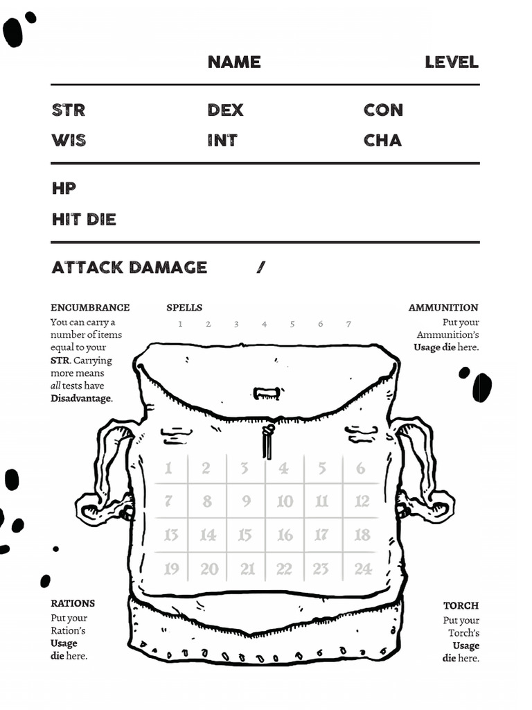 158254590-The Black Hack Print CharSheet 2mm | PDF