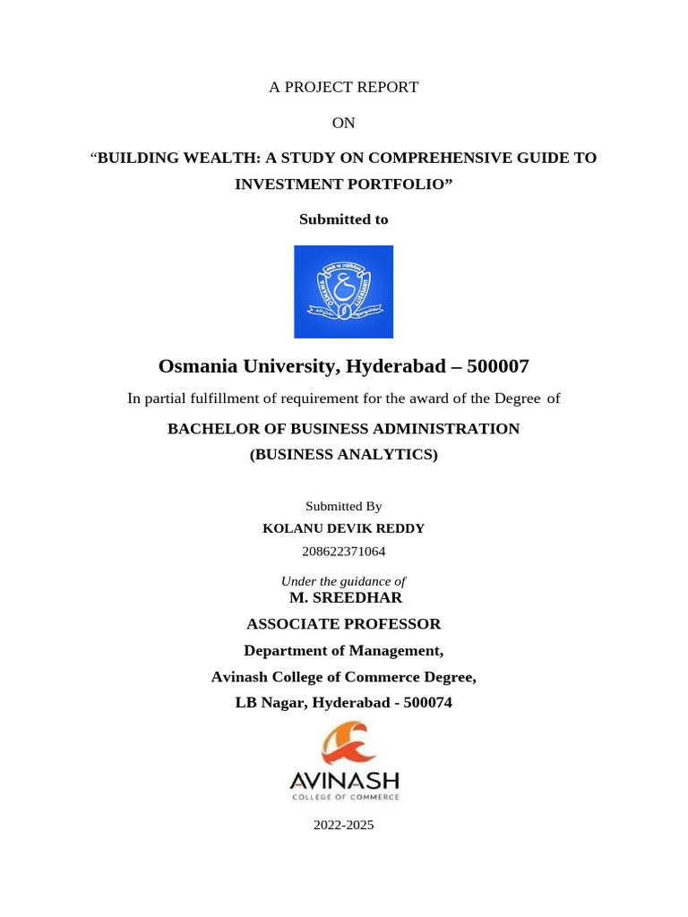 ACC Project Front Covers BBA BA | PDF