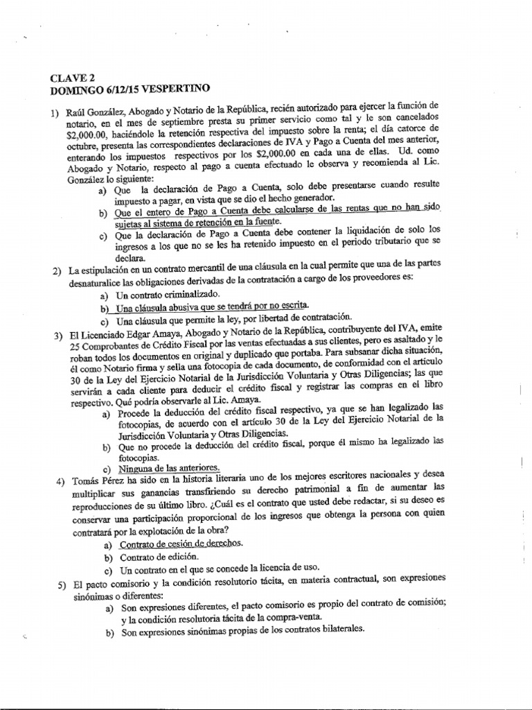 Vespertino 6-12-15 Clave 2 | PDF