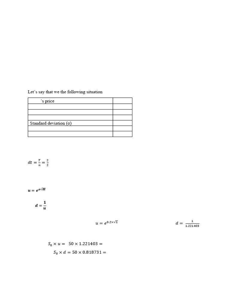 Binomial Option Pricing Replicating Black and Scholes Model | PDF ...