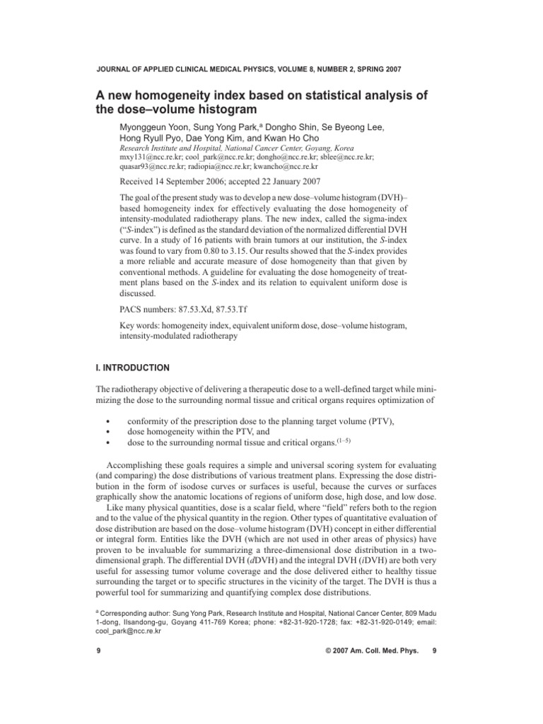 A New Homogeneity Index Based On Statistical Analysis of | PDF ...