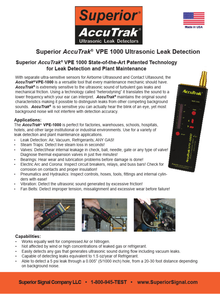 Accutrak Vpe 1000 Brochure 2016 | PDF | Leak | Ultrasound
