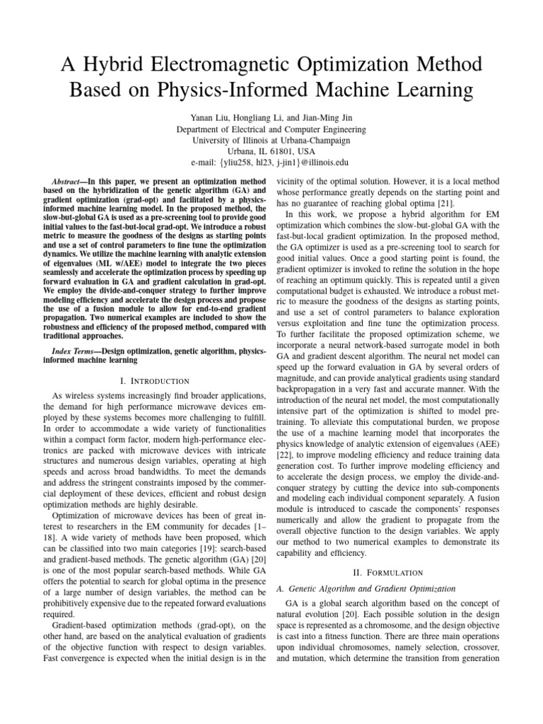 A Hybrid Electromagnetic Optimization Method Based | PDF | Mathematical Optimization | Genetic ...