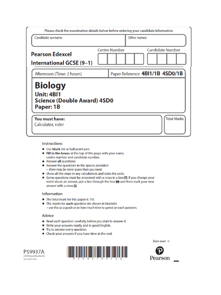 Biology Paper1 | PDF