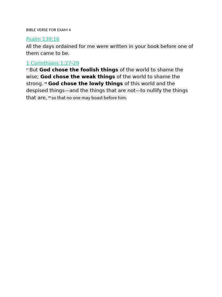 Bible Verses for Exam Success | PDF