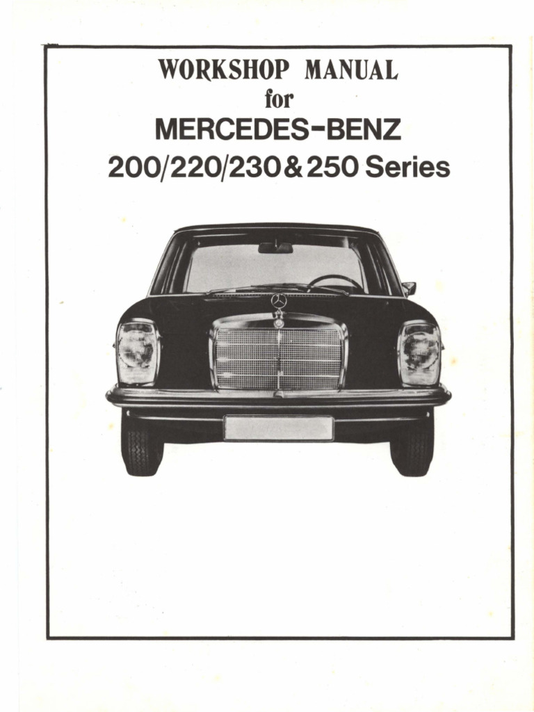 Mercedes Benz W114 W115 1968 1976 Workshop Manual | PDF | Internal ...