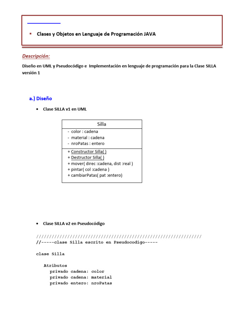 Clases y Objetos en Lenguaje de Programación Java | PDF | Notación ...