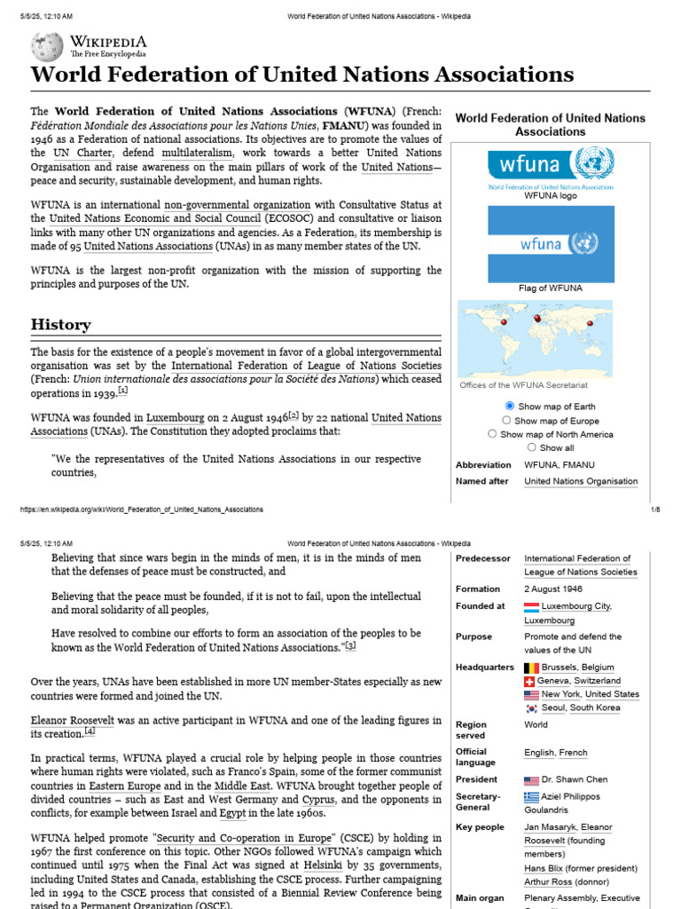 World Federation of United Nations Associations | PDF | Non Profit ...