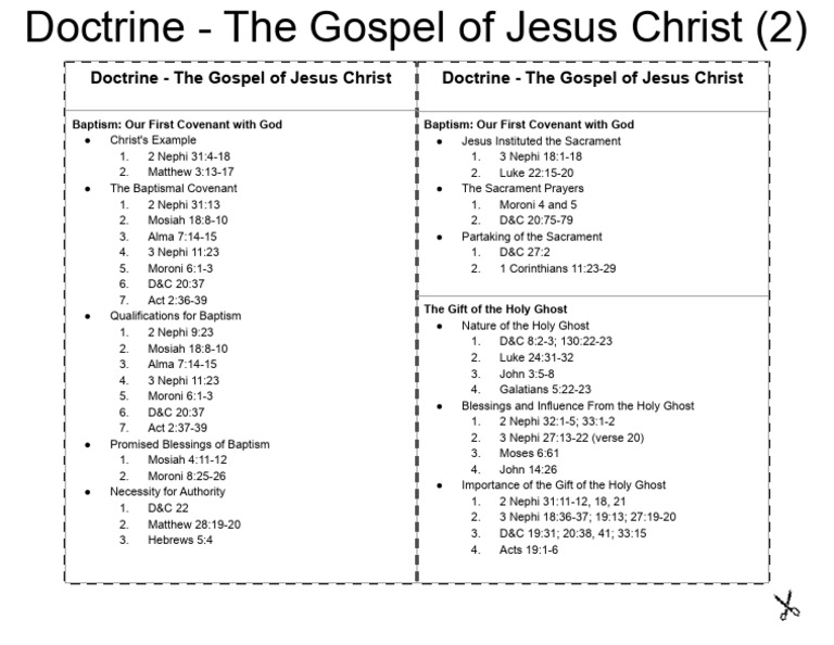 Doctrine - The Gospel of Jesus Christ | PDF | Baptism | Covenant Theology
