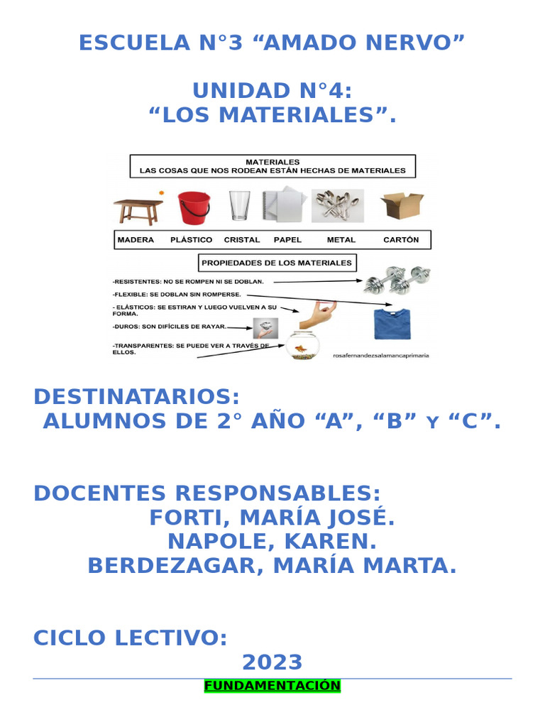 UNIDAD N°4 LOS MATERIALES | PDF | Sombra | Ligero