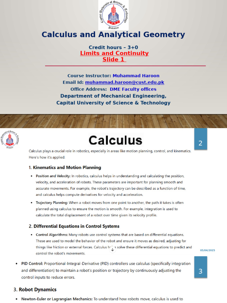 Calculus and Analytical | PDF