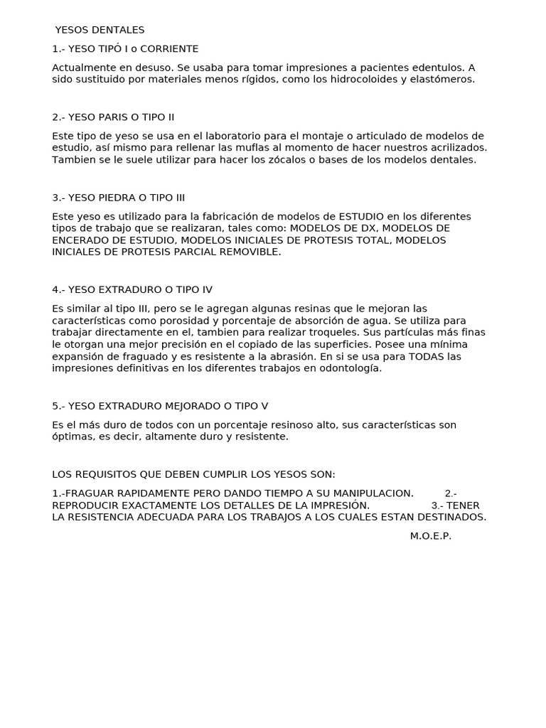 Yesos Dentales 19-03 1 2 | PDF