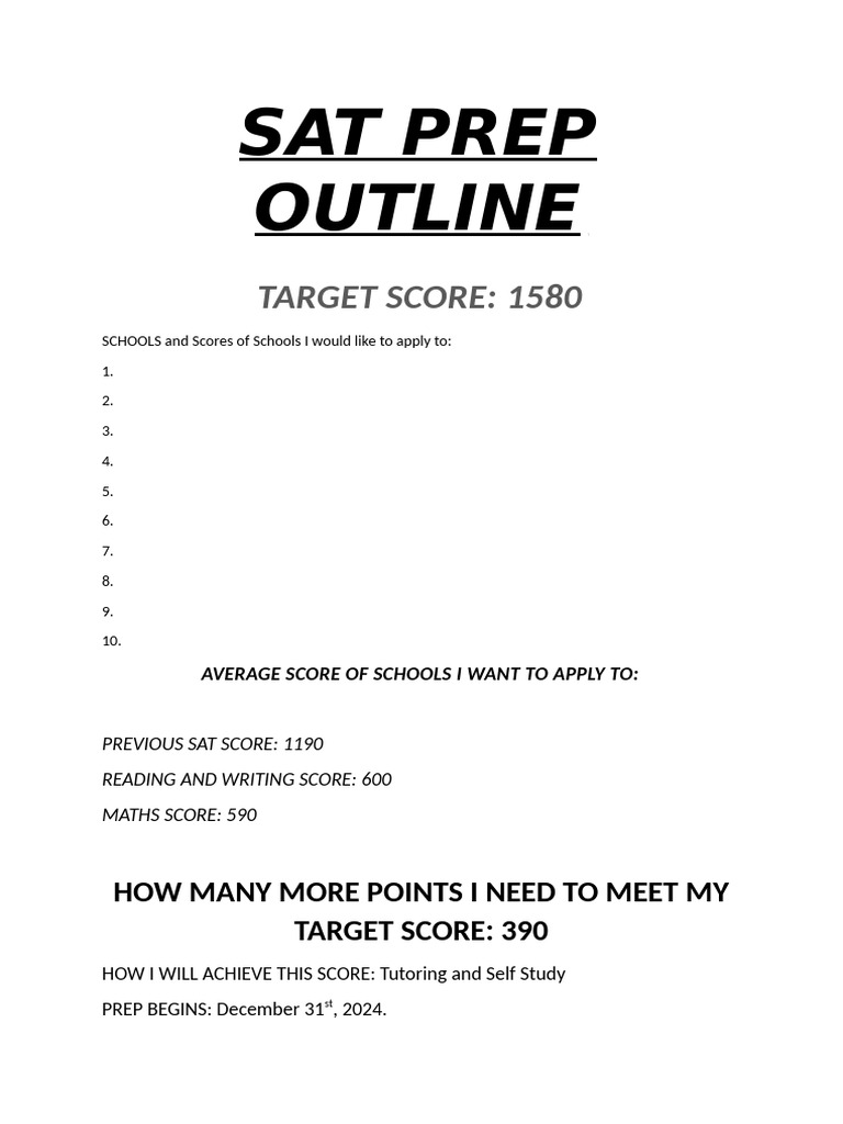Sat Prep Outline | PDF