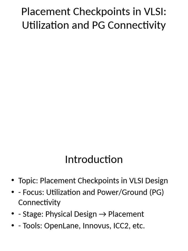 VLSI Placement Checkpoints | PDF