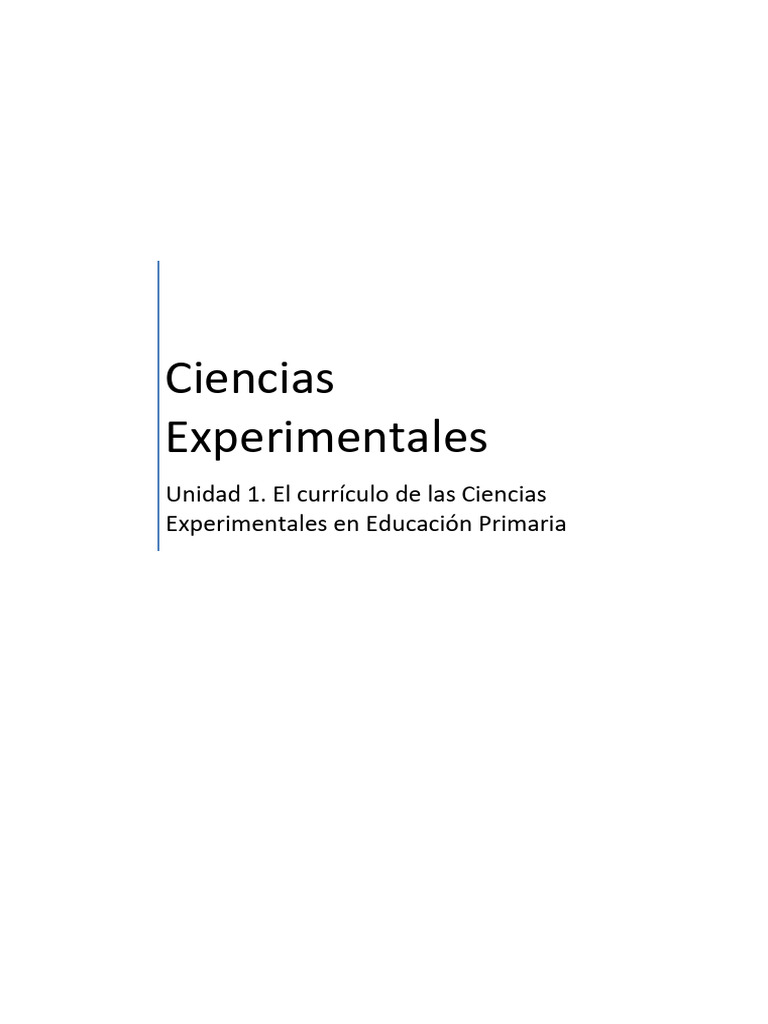 Currículo de Ciencias Experimentales en Primaria | PDF | Educación ...