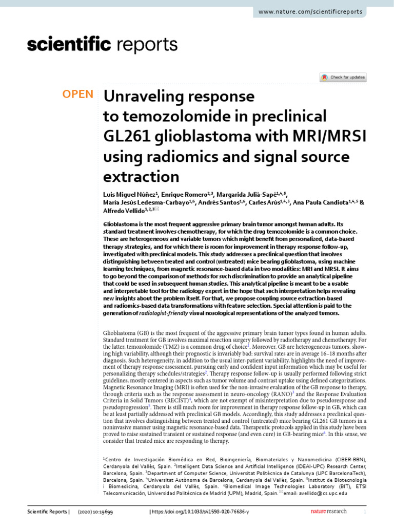 Unraveling Response to Temozolomide in Preclinical GL261 Glioblastoma With MRI_MRSI Using ...