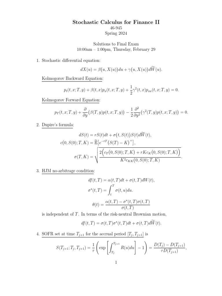 2024 Final With Solutions | PDF | Equations | Interest