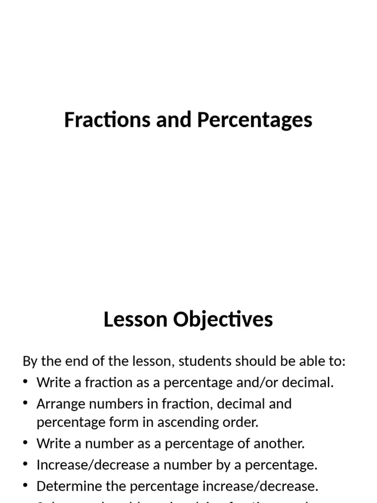 Mastering Fractions and Percentages | PDF