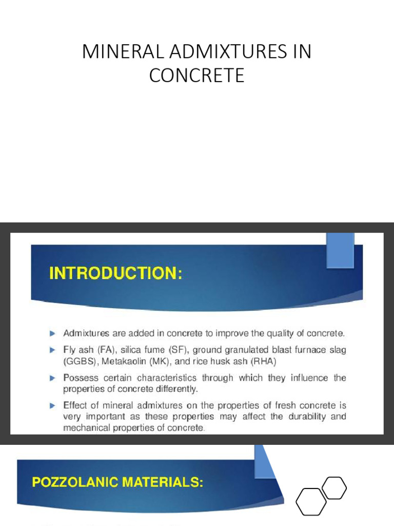 Mineral Admixtures in Concrete | PDF