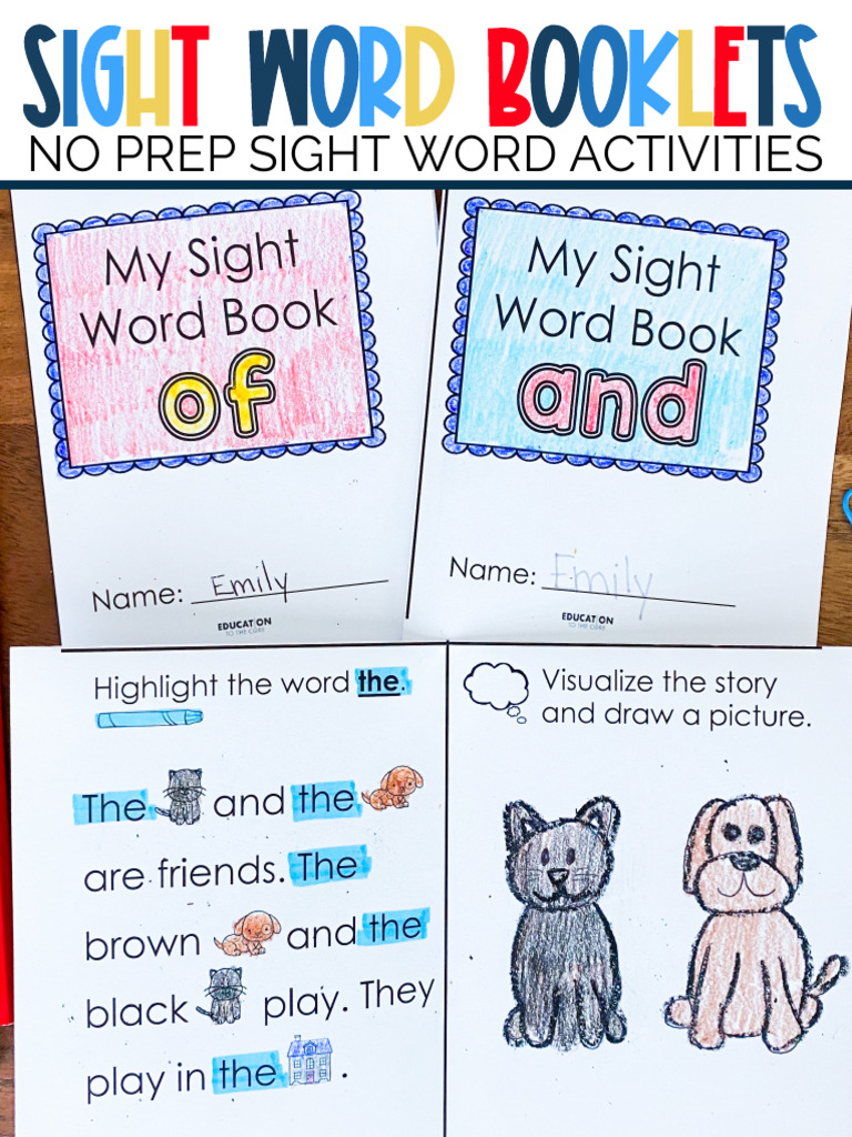 Sight Word Booklets Freebie | PDF