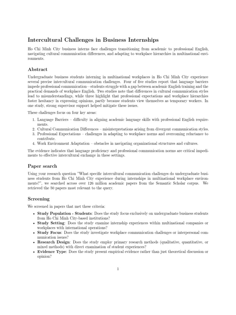 Elicit - Intercultural Challenges in Business Internships - Report ...
