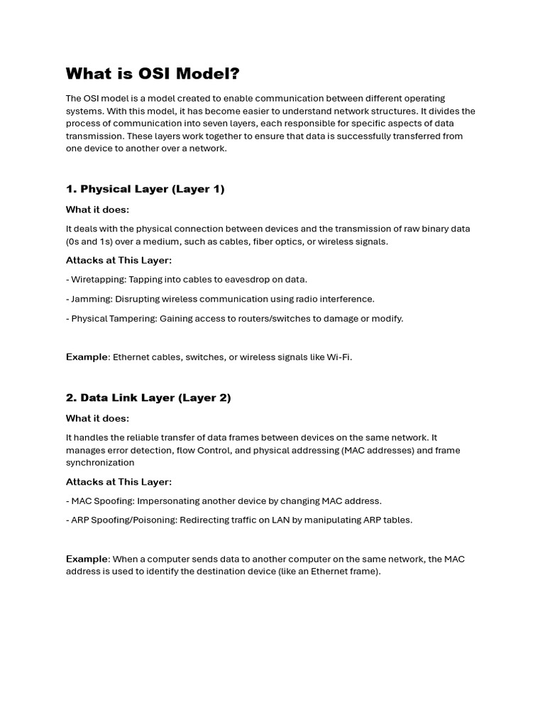 Osi Model Explained | PDF | Computer Network | Transmission Control ...