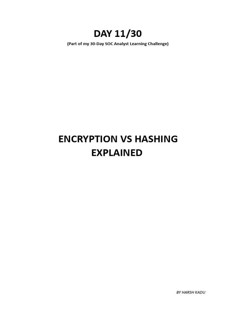 Encryption Vs Hashing Explained Pdf Encryption Key Cryptography