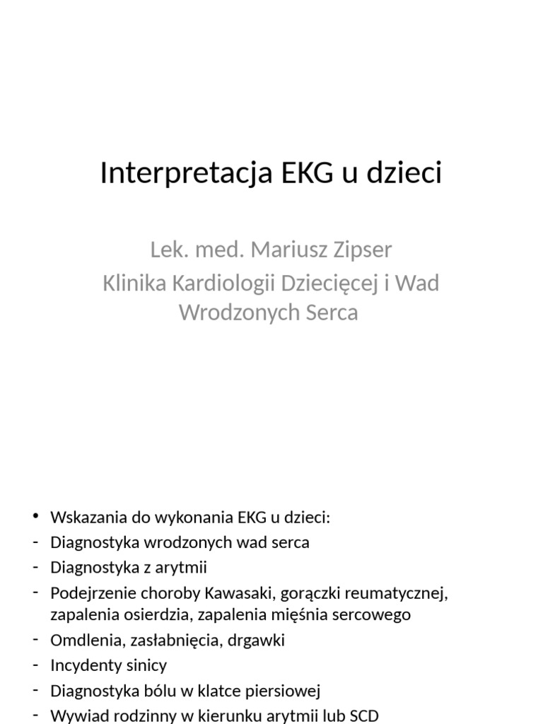 Interpretacja EKG u dzieci | PDF