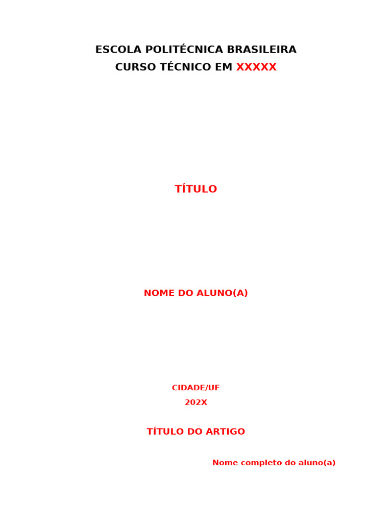 Modelo TCC | PDF | Abstract (resumo) | Metodologia