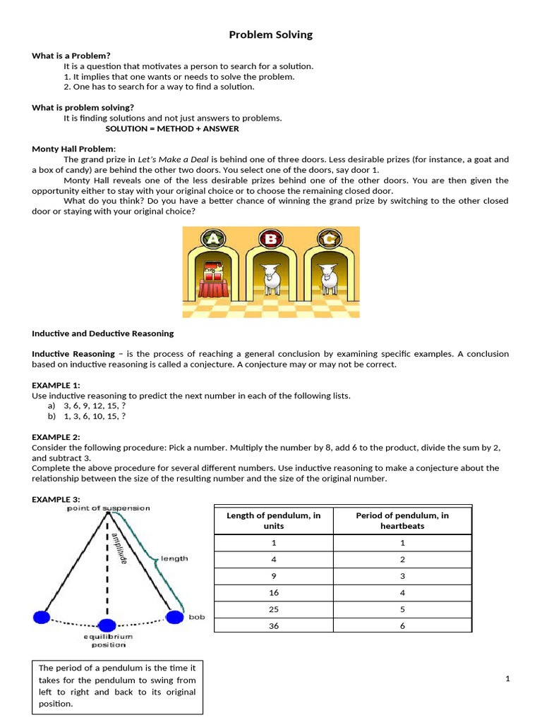 Problem Solving Word | PDF | Inductive Reasoning | Reason