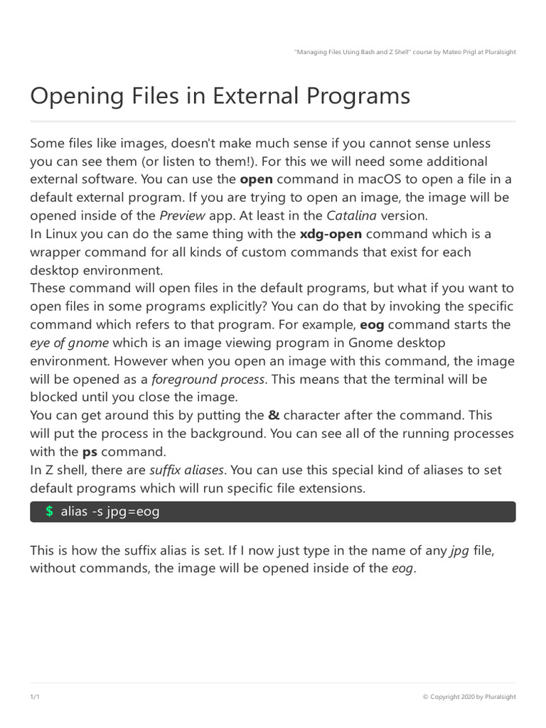 Opening Files in External Programs | PDF