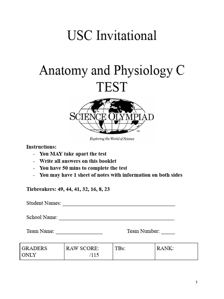 USC Anatomy and Physiology Test Guide | PDF | Bone | Skeletal Muscle