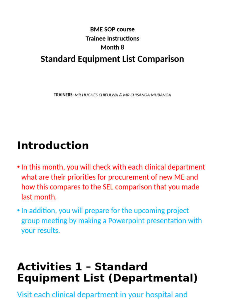 BME SOP Course Month 8 | PDF | Health Care