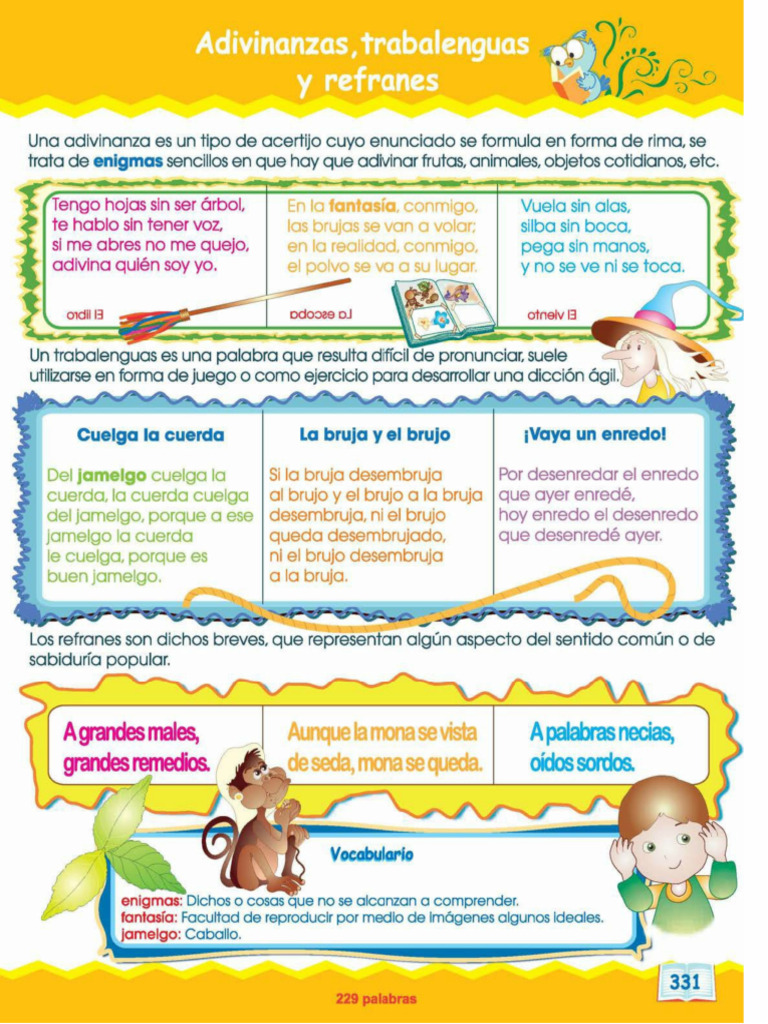 4 Adivinanzas Trabalenguas Y Refranes Pdf